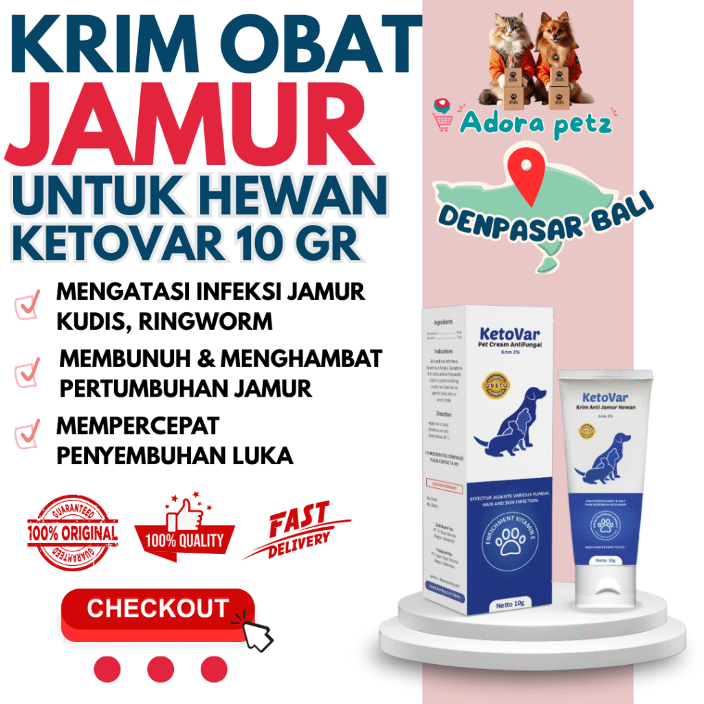 Krim Obat Jamur Kucing Anjing Kelinci Hewan Peliharaan Ketovar 10 Gr ...